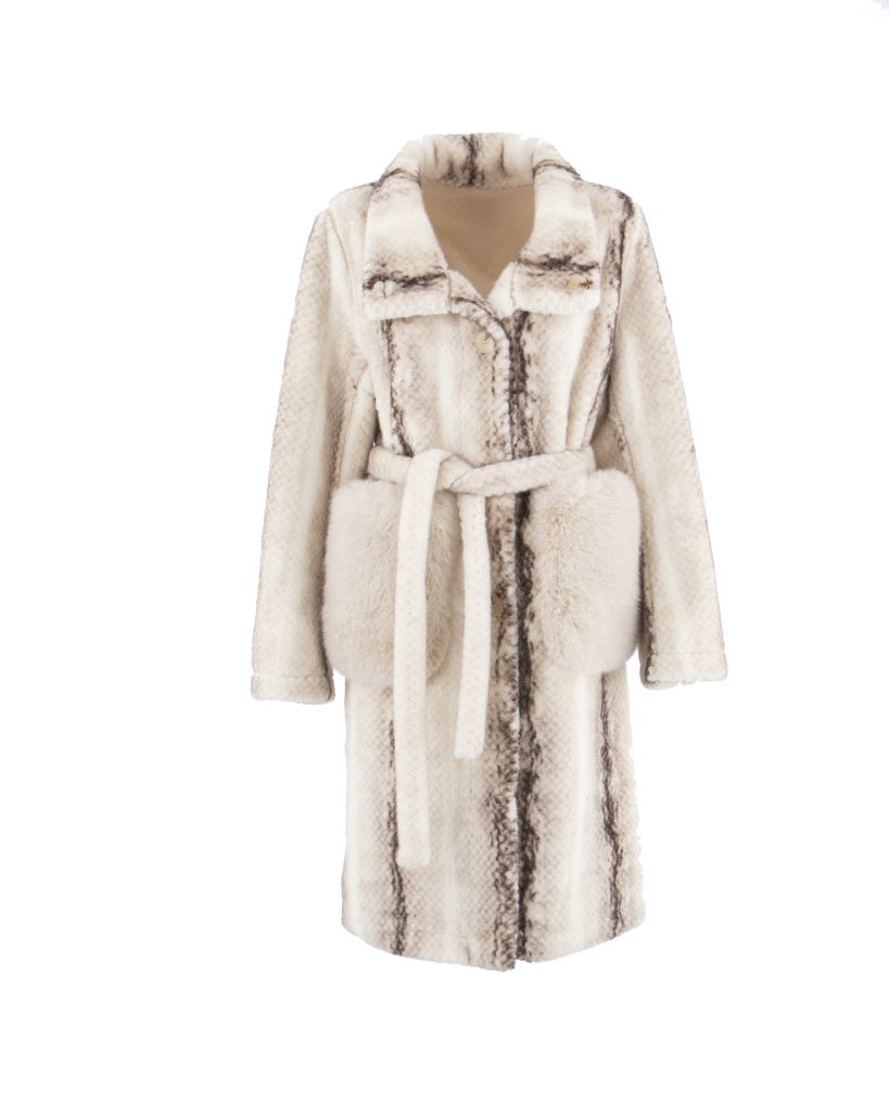 Faux Fur Reversible Coat - Cream Snake - Respire Living
